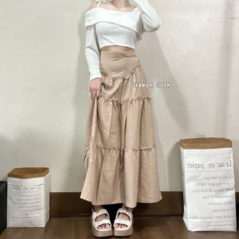 Yossa - ZJD RUFFLE KETARA SKIRTS / JENA LONG Stacking Skirts / LONG ...