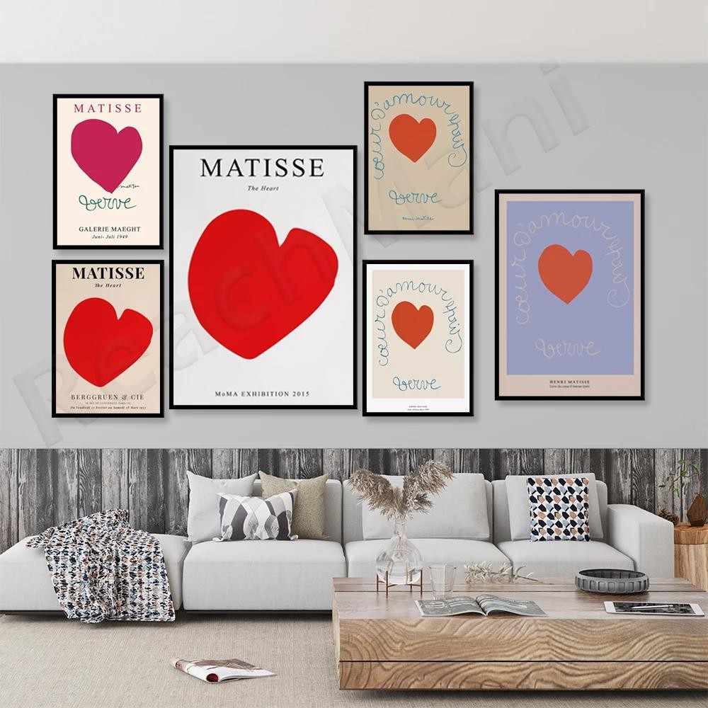 Henri Matisse Heart of Love Art Print Modern Abstract HeartShaped Wall ...