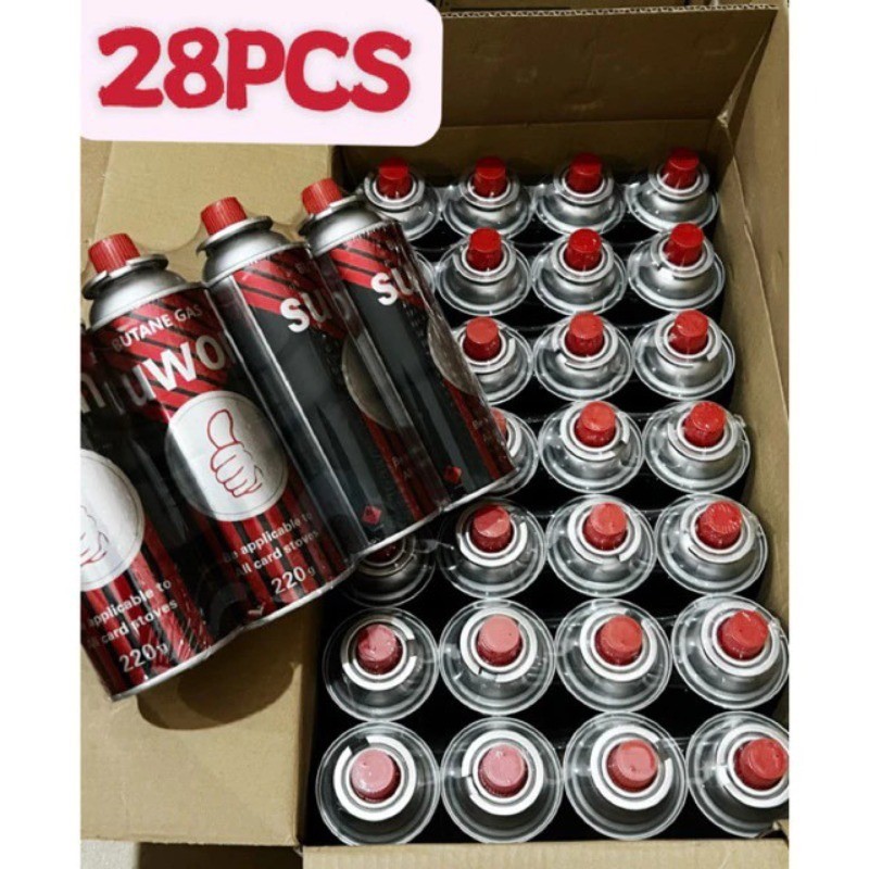 28pcs-220g SUWAN BUTANE GAS Safe Butane Gas 1 Box Portable Gas Stove ...