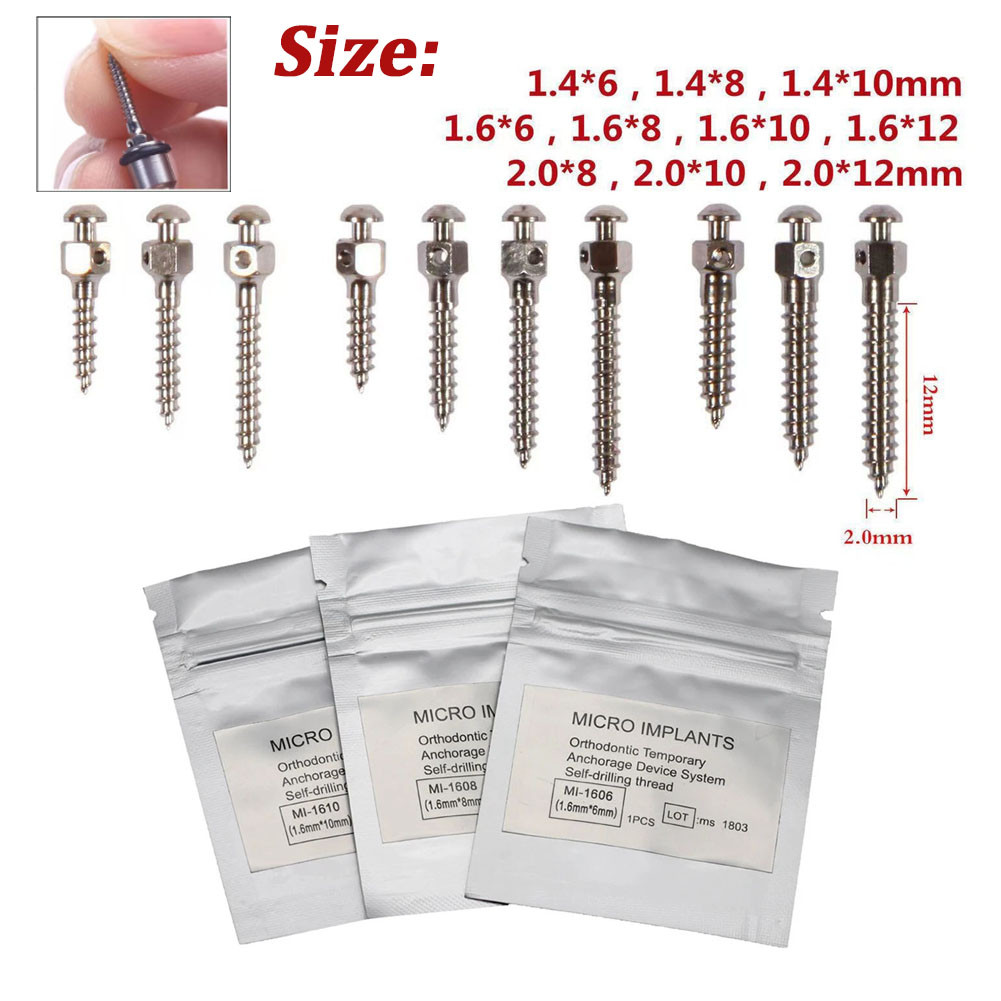 Titanium Alloy Lab Micro Mini Implants Anchor Screw Self Drilling Screw ...