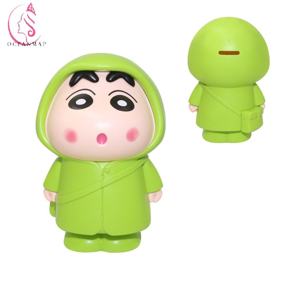 OCEANMAP Crayon Shin-chan Piggy Bank, Green Raincoat Savings Tank ...