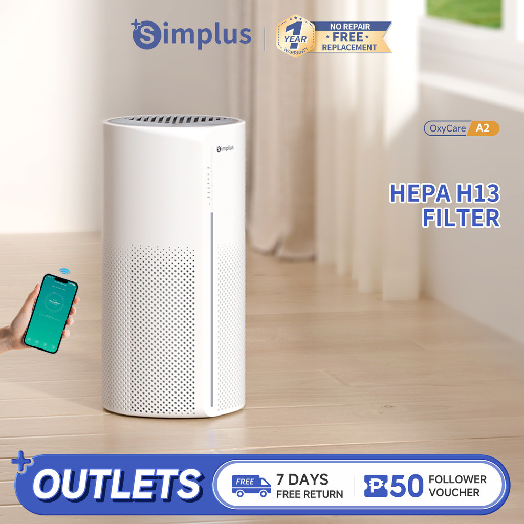 Simplus Air Purifiers for Home, H13 True HEPA Air Filter, Air Filter Cleaner With Night Light ...