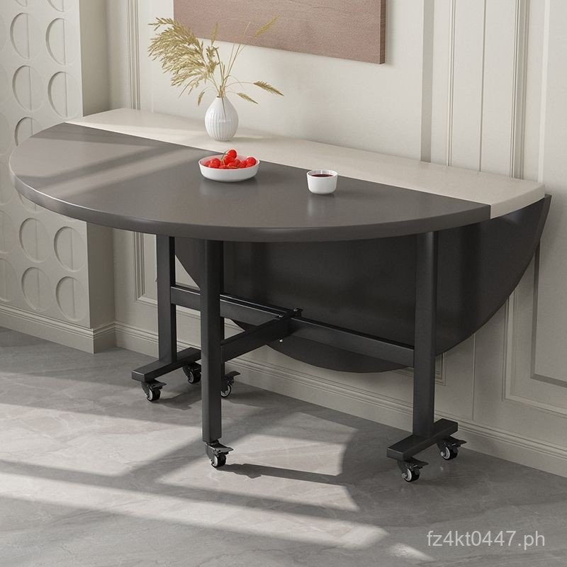 Foldable Dining Table Nordic Style Movable Round Table Simple ...