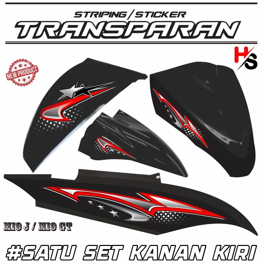 YAMAHA MIO J/MIO GT TRANSPARENT STRIPING STICKER SIMPLE MOTIF ...