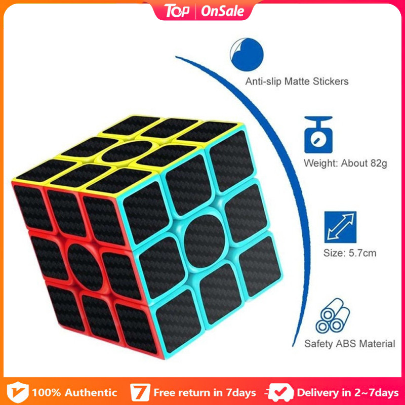 Original 3x3 Carbon Fiber Magic Super Smooth Fast Speed Puzzle Rubix ...