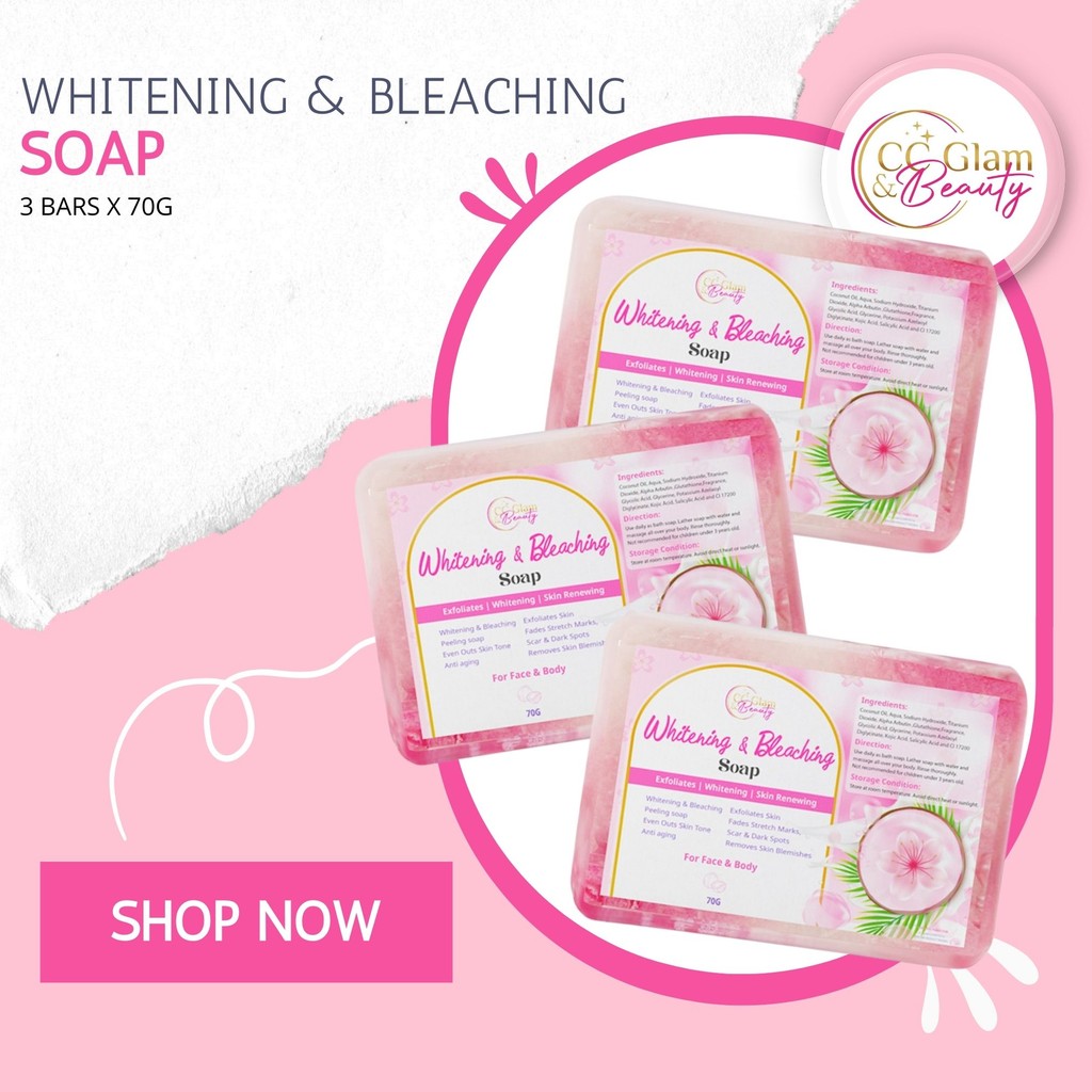 CC Glam Beauty 3 BARS Whitening & Bleaching Soap 70g | CC Glam ...