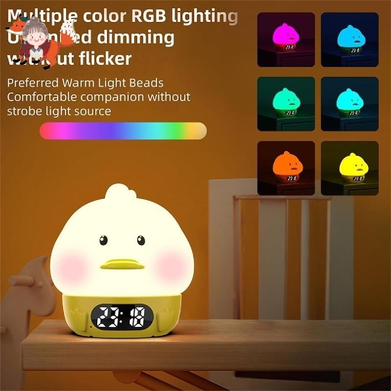 Alarm Clock Lights For Kids-Duck Night LightsTemperature Display RGB ...