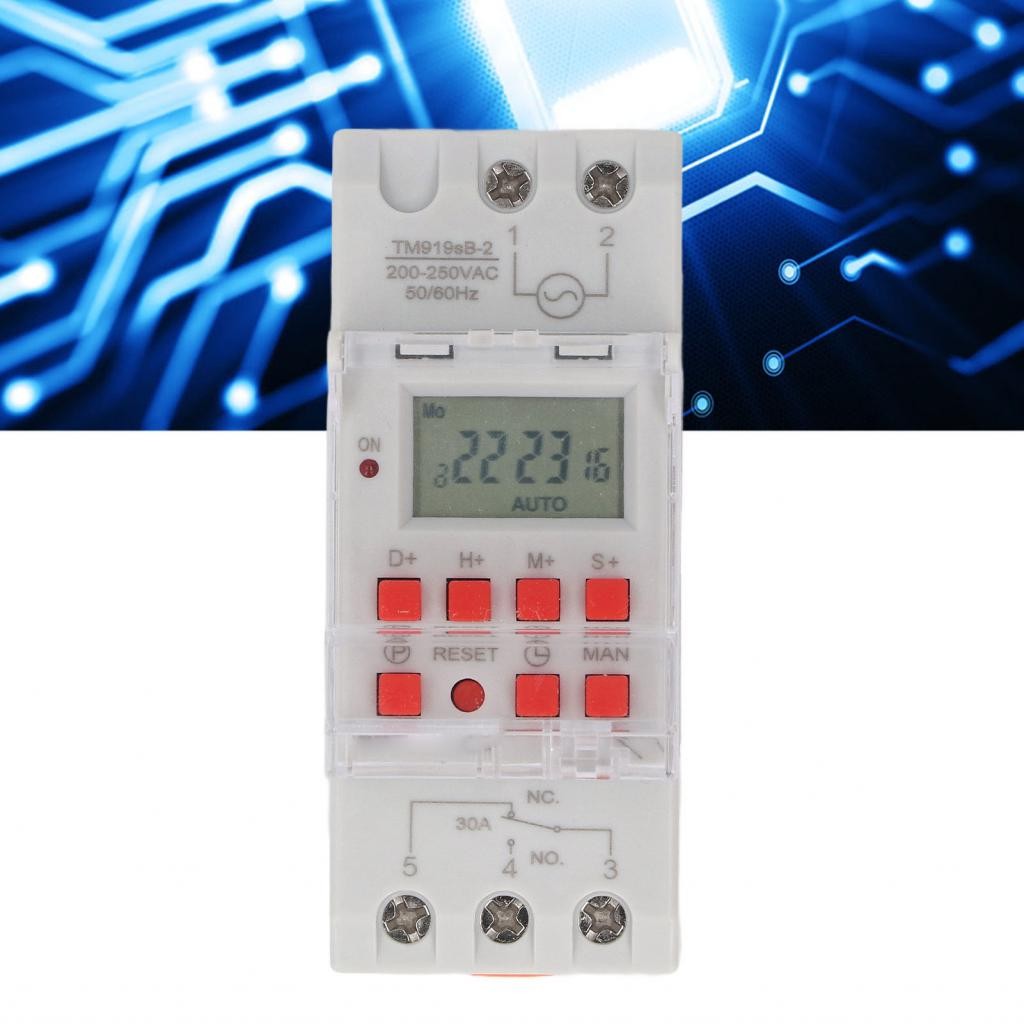Buybybuy Timer Switch LCD Display 7 Day Programmable NO NC Output 35mm ...
