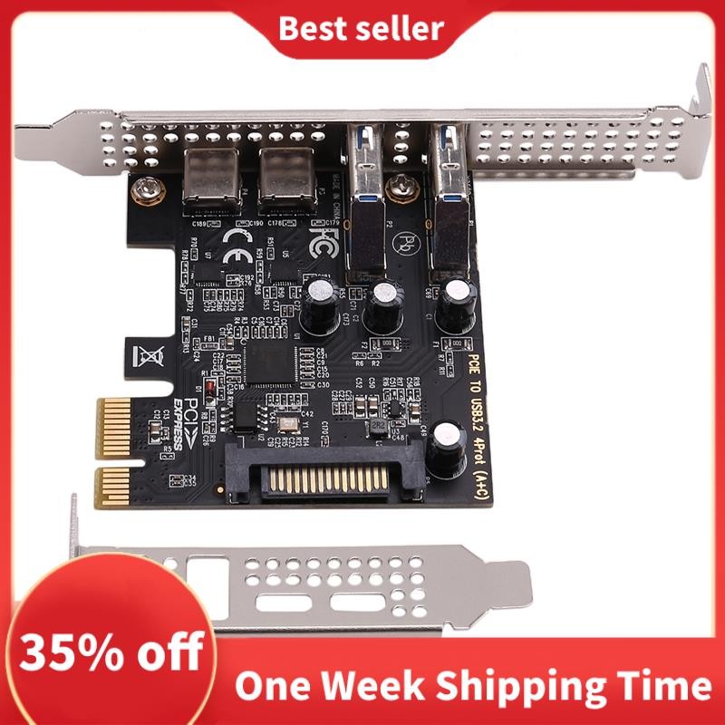 Available PCI-E to USB 3.2 PCI Express Card PCIE Card 4-Ports (Type-C+A ...