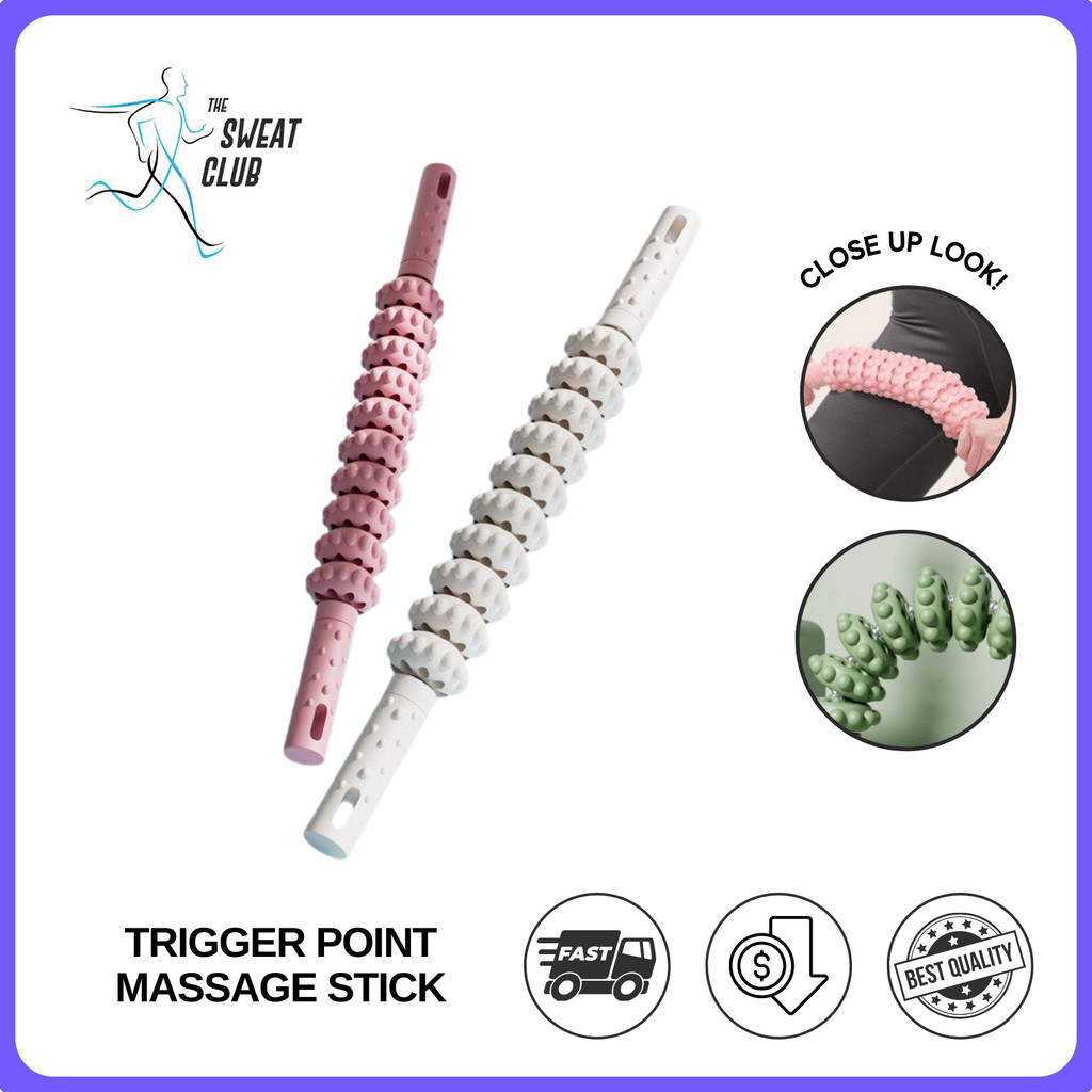 Spiky Massage Roller Stick Fitness Handheld Muscle Trigger Point ...