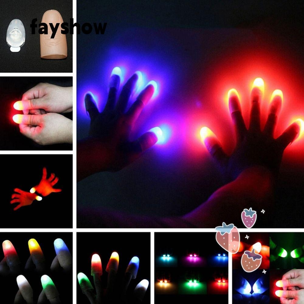 FAYSHOW2 1 Pc Flashing Fingers Party Game Magic Trick Props LED Light ...