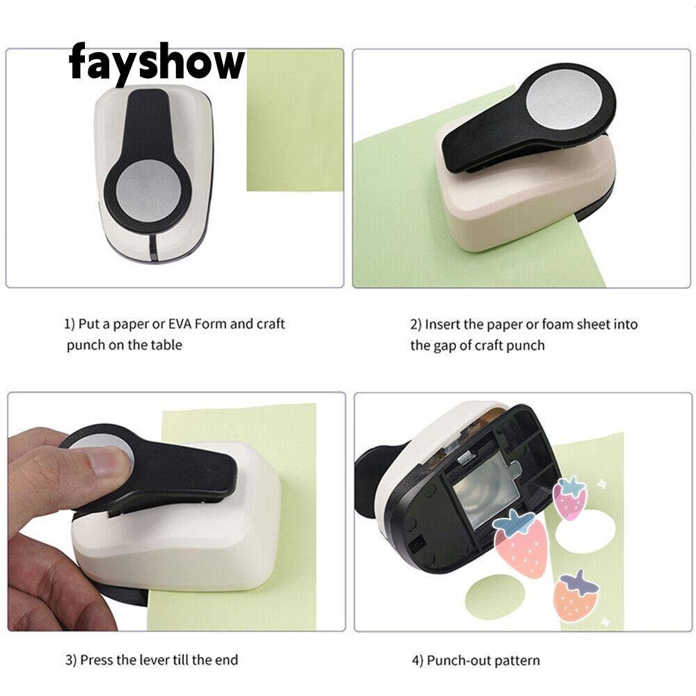 FAYSHOW2 Hole Puncher, Multiple Sizes ABS+alloy Circular Embosser ...