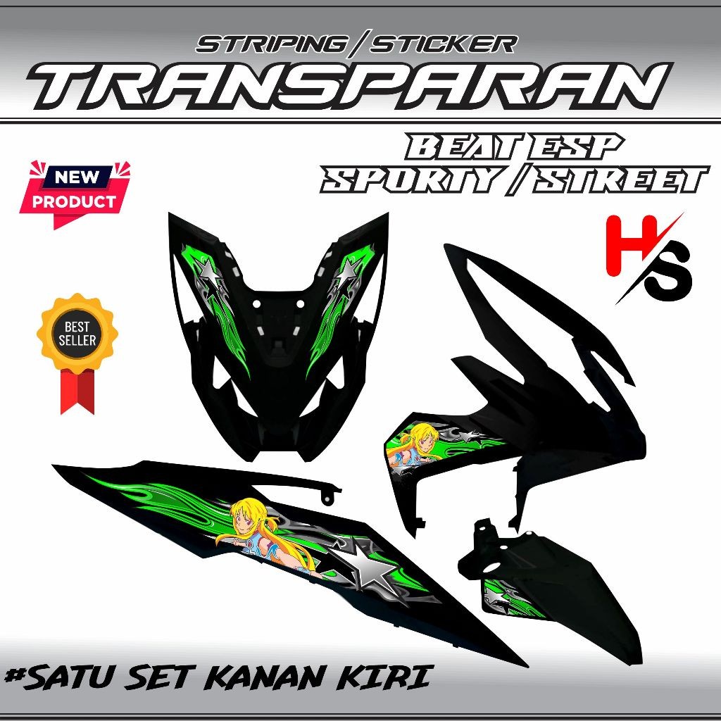 TRANSPARENT STRIPING STICKER HONDA BEAT STREET/BEAT ESP BEAT MOTORCYCLE ...