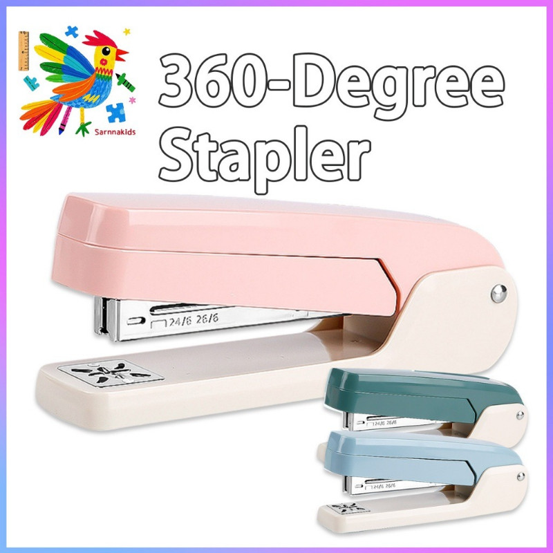 【COD】360 Stapler Rotation Heavy Duty Stapler Compatible Effortless Long ...