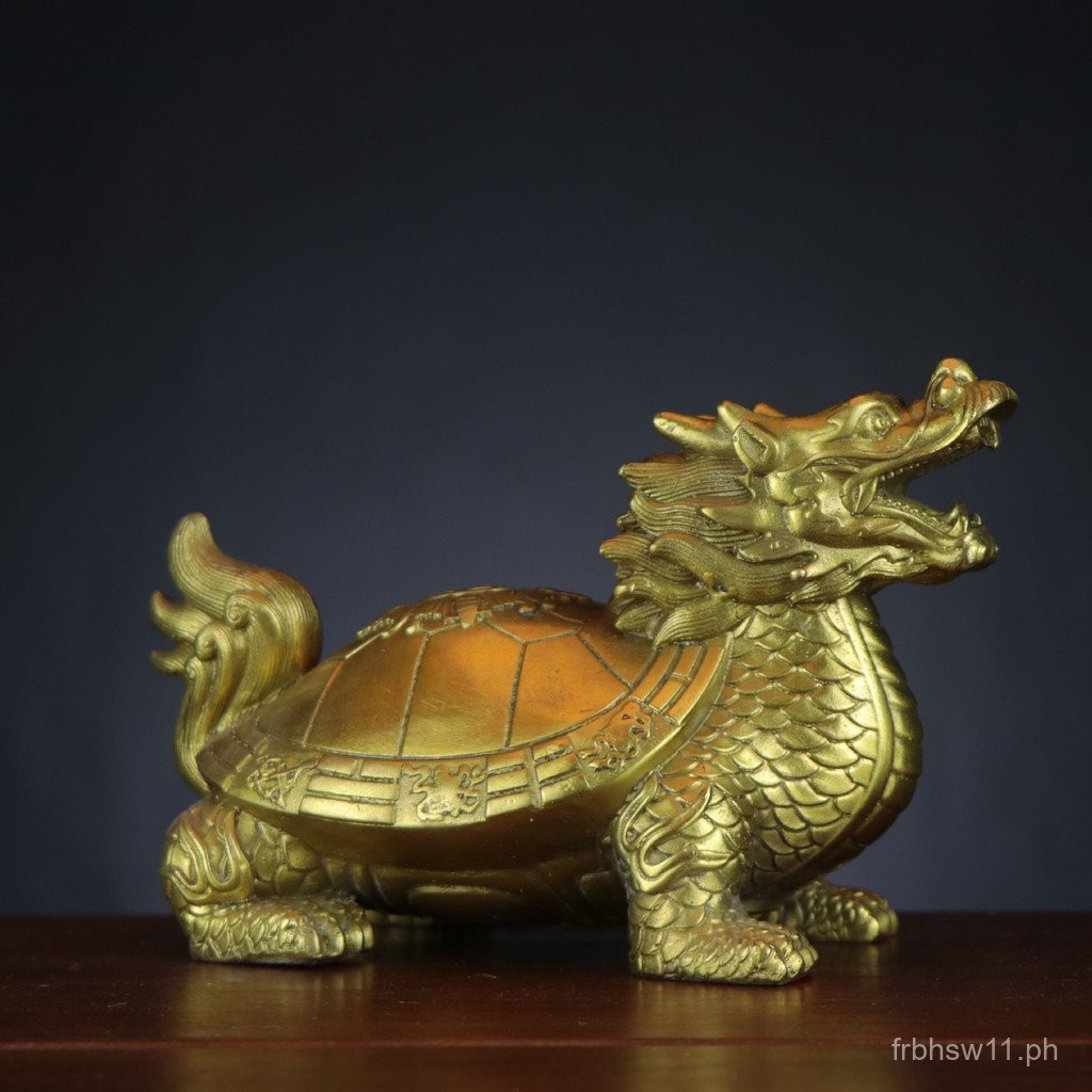 Brass Eight Treasures Longevity Turtle Dragon Turtle Gossip Dragon ...