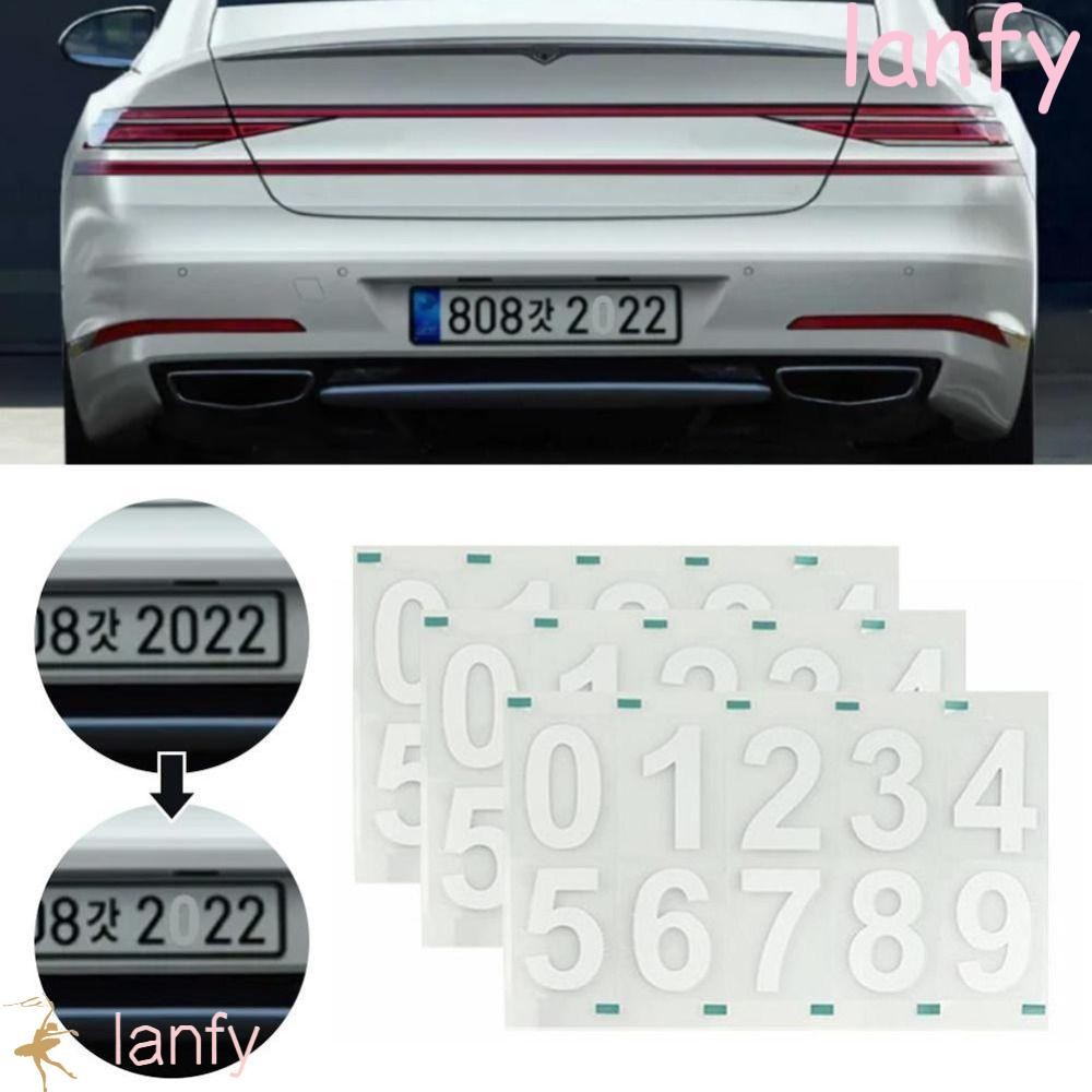 LANFY 5Pcs License Plate Sticker, Nanofilm Harmless Waterproof ...