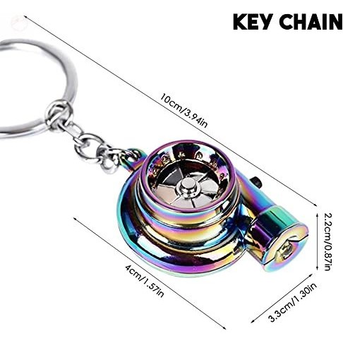 ST Car Metal Keyring Sound Turbo Key Sleeve Bearing Spinning Model ...