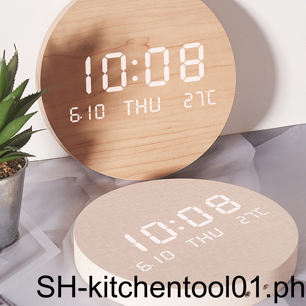 MPF PVC Wall Clock Circular Date Display LED Battery Powered Decorative ...