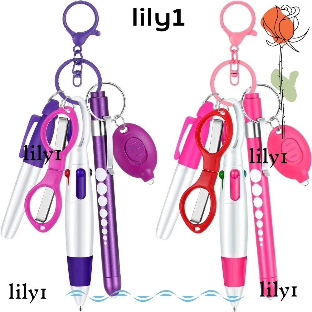 LILY Retractable Ball Pen Set, 6-in-1 Multifunction Permanent Marker ...