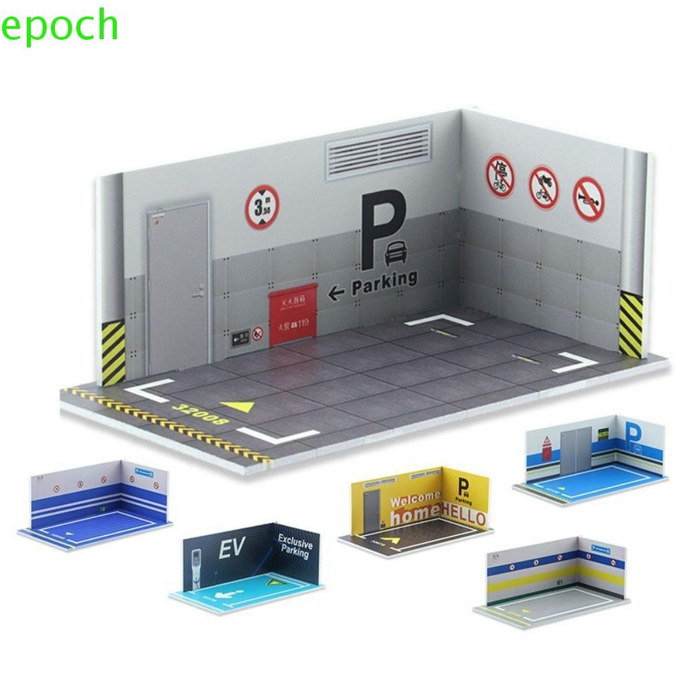 EPOCH 1/32 Car Garage, PVC Material Parking Space Parking Lot Model, Collection Decoration ...