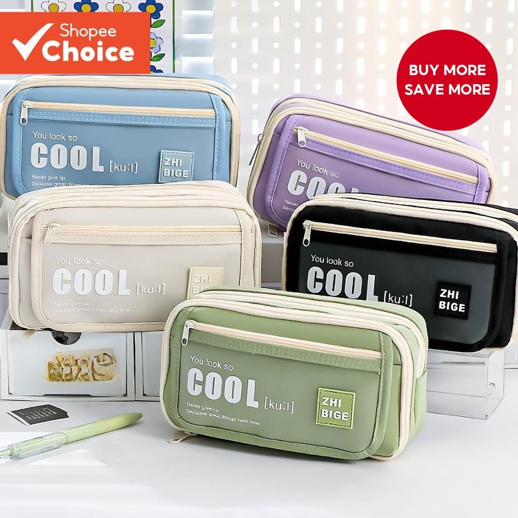 Trendy Multi-Color Pencil Case - PVC & Canvas, Lightweight & Functional ...