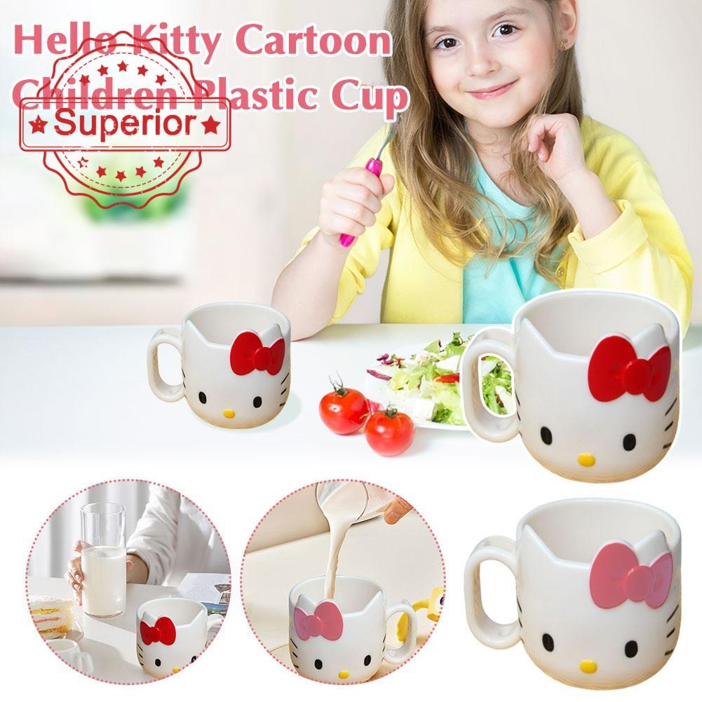 Hello Kitty Cartoon Children Plastic Cup Environmental Milk Water Mug ...