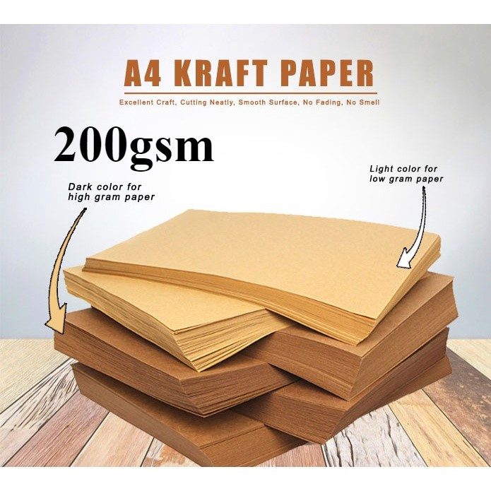 200gsm A4 Kraft Paper Thick Kraft Paper Sketch Drawing Paper Wrapping ...