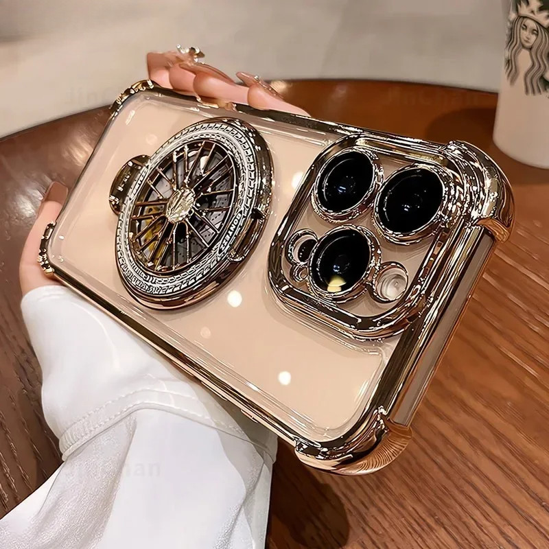 Luxury Plating Transparent Magnetic Revolve Holder Wireless Charging ...