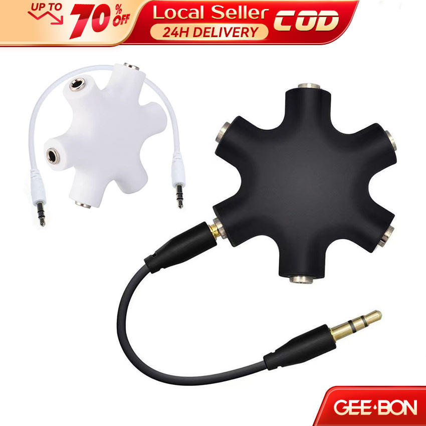 GEEBON 3.5mm Snowflake Shape 5 Way Stereo Audio Splitter Jack Earphone ...