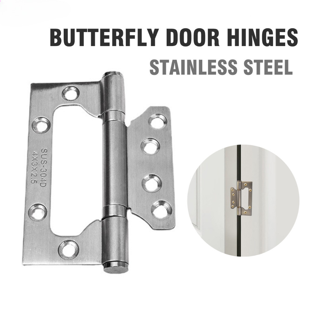 (2PCS/SET) 4X3X2.5mm Thick Stainless Steel Cabinet Door Hinge Butterfly ...