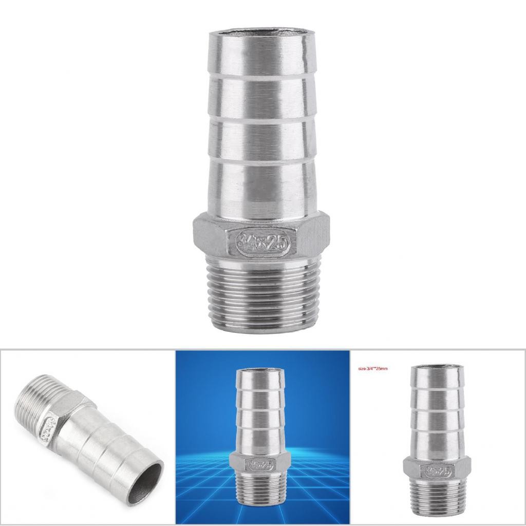 304 Stainless Steel Male Thread Pipe Fitting Barb Hose Tail Connector ...