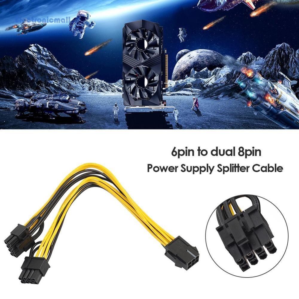 20cm 6 Pin to Dual 8 Pin PCI Power Splitter Cable VGA PCI Express ...
