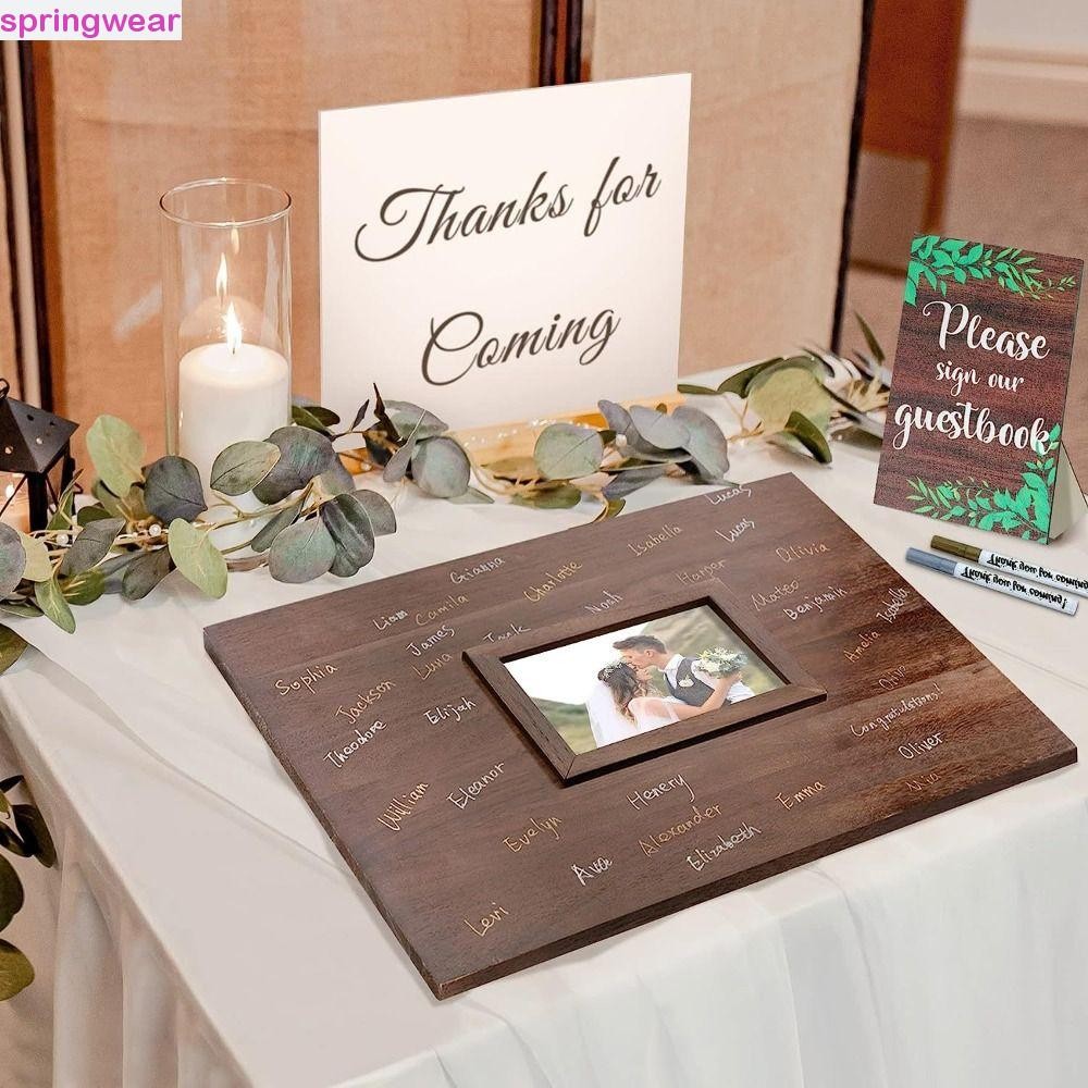 SPRINGWEAR Wedding Guest Book, Guest Sign Creative Wedding Sign-In Book ...