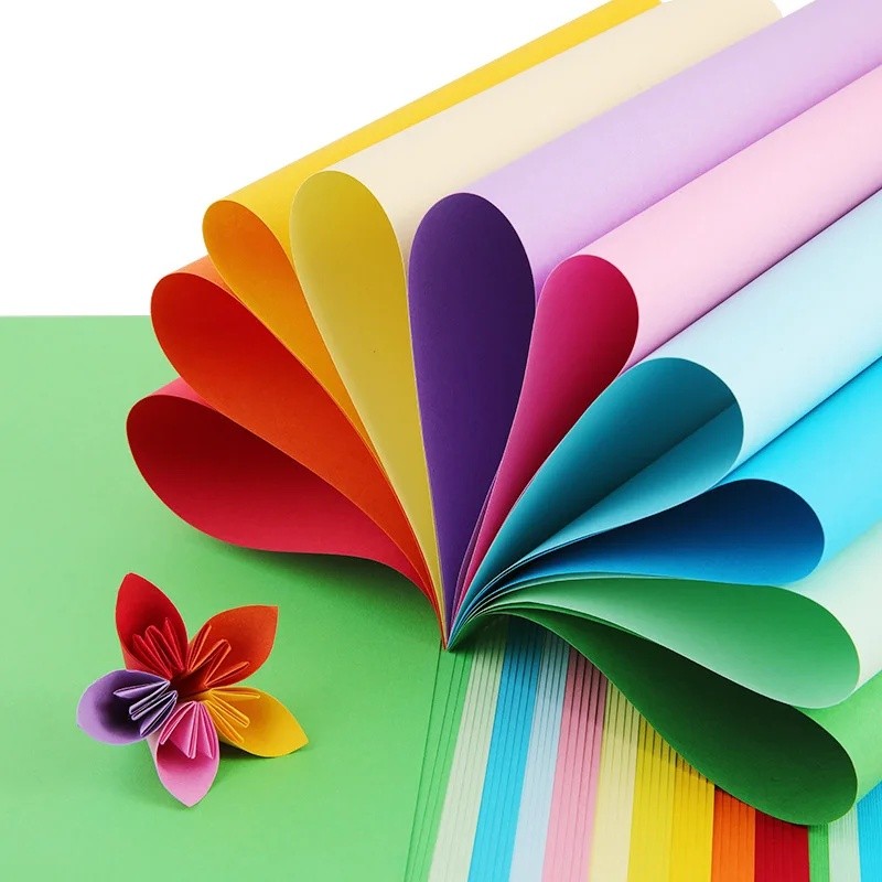 100 Sheets Colorful DIY Paper Safe to Use Pure Wood Pulp Paper Suitable ...