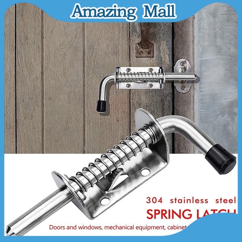 Stainless Steel Heavy Duty Spring Latch Lock 128*10mm L Type Barrel ...