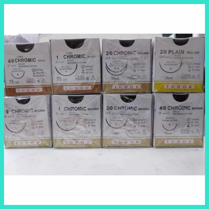 Tudor+B:Sutures#y+Chromic`fP;0,&1,&2-0,&4-0%n:%I:and Plain 2-0 Round ...