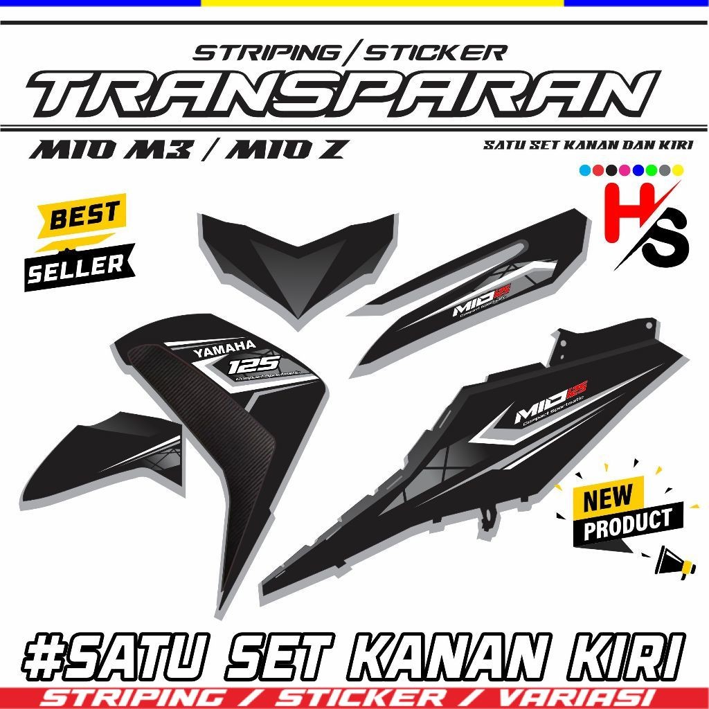 Uv TRANSPRAN STICKER STRIPING MIO M3 MOTIP NEW K12 SIMPLE VARIATION ...