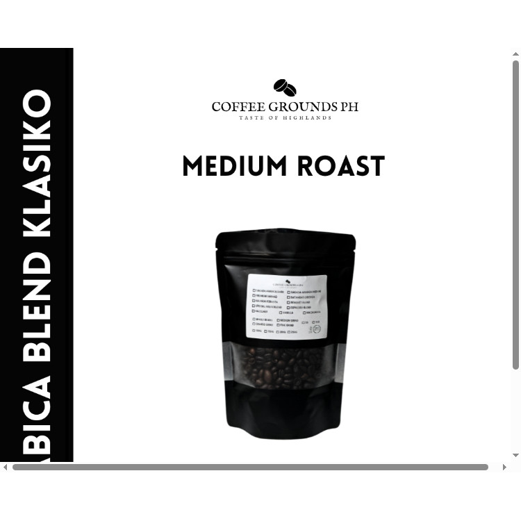 Sagada Arabica: ARABICA BLEND KLASIKO Medium Roast Ground Coffee (150g ...