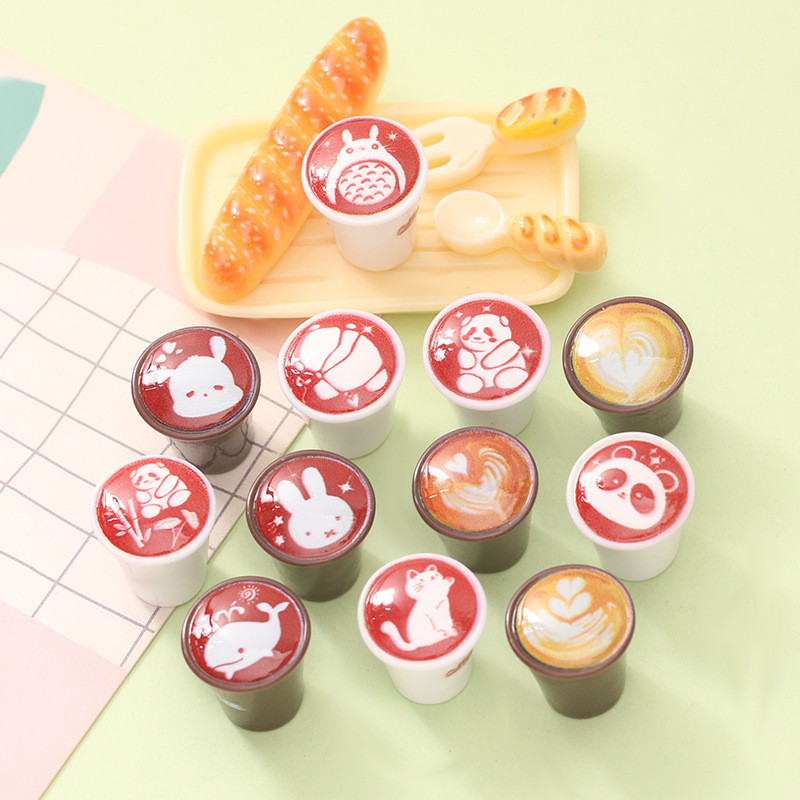10PCS Cute Coffee Cup Random Mixed Resin Charms for DIY (11-469 ...