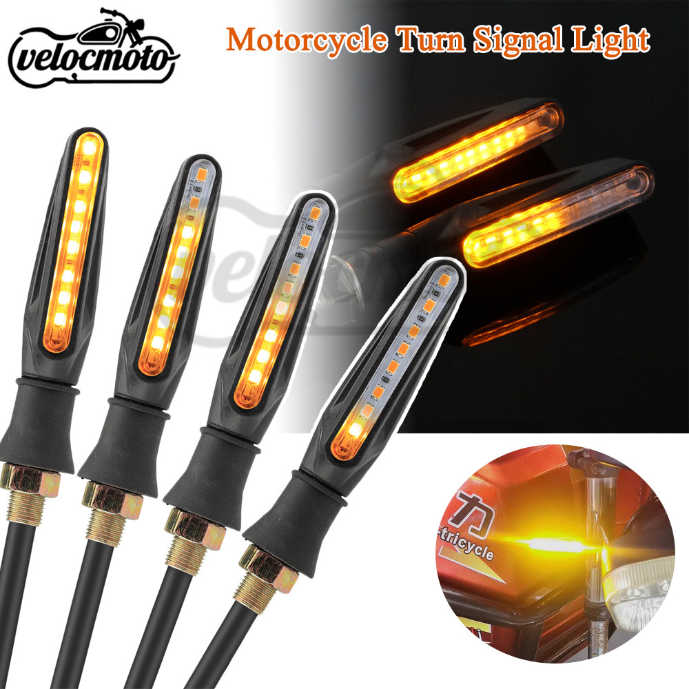 4pcs Motorcycle Flowing Turn Signal Lights Universal Blinker Indicator ...