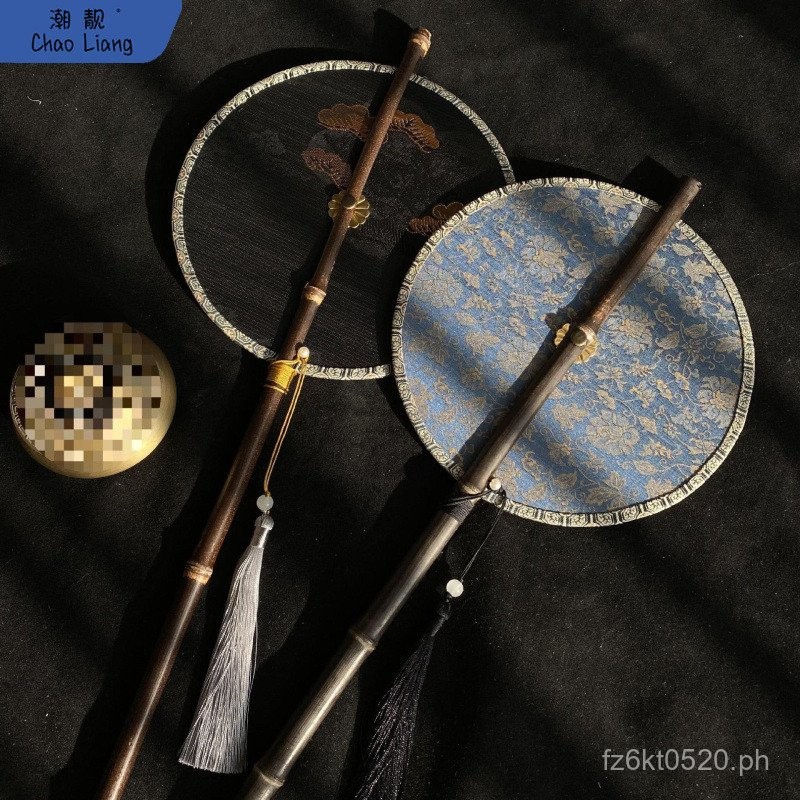 Long Handle Chinese Style Waist Bag Fan with Tassels, Ancient Style ...