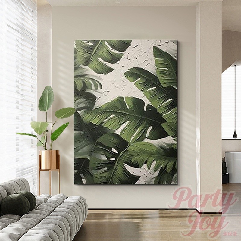 [Pure Hand-Painted Green Plant Decorative Painting] Pure Hand-Painted ...