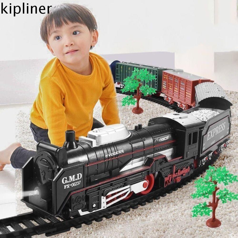 KIPLINER Railway Freight Train Toy, Simulation Tracks Locomotive ...