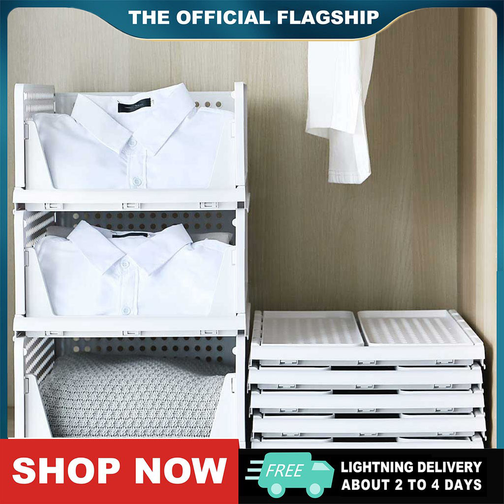 Classy Wardrobe Clothes Stackable Layered Partition Drawer Storage Box ...