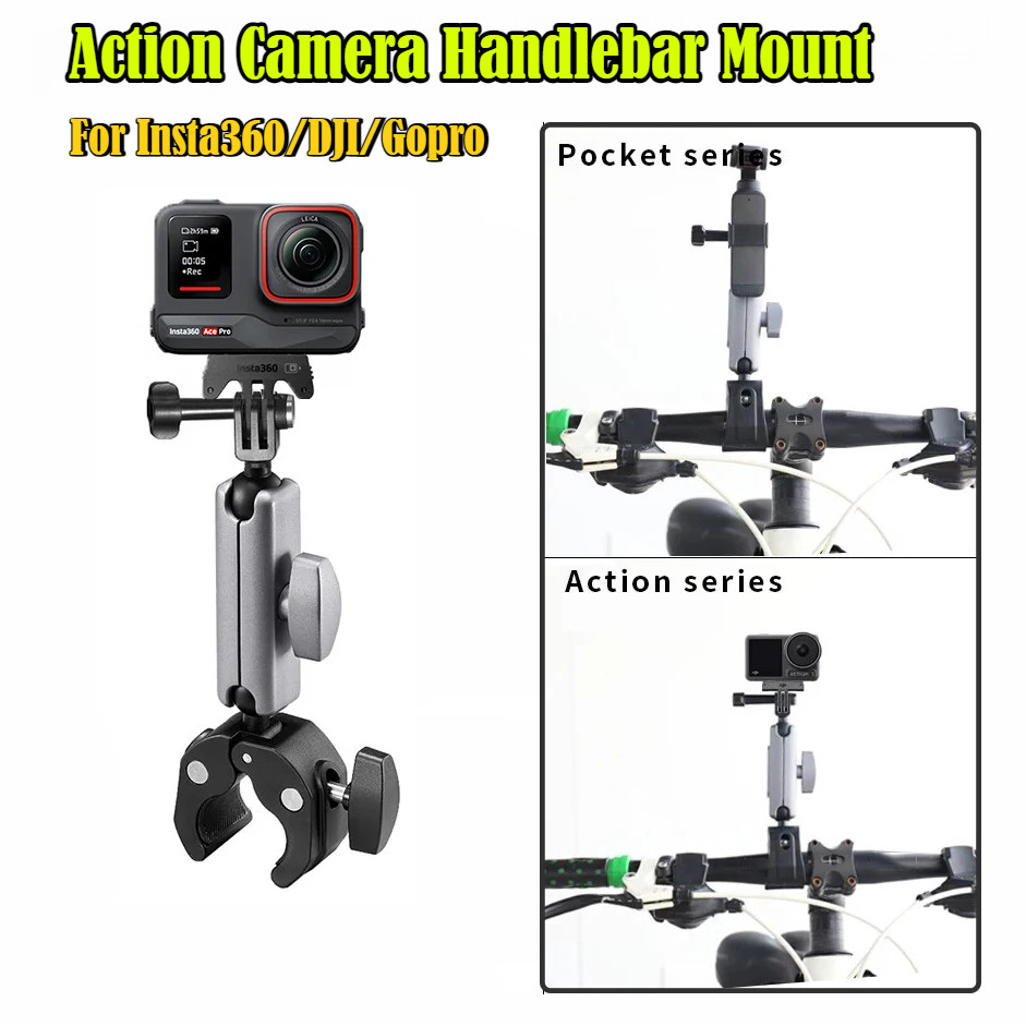 Handlebar Mount For action 5 Pro /4/3 Insta360 X4 Ace Pro 2 Bicycle 360 ...