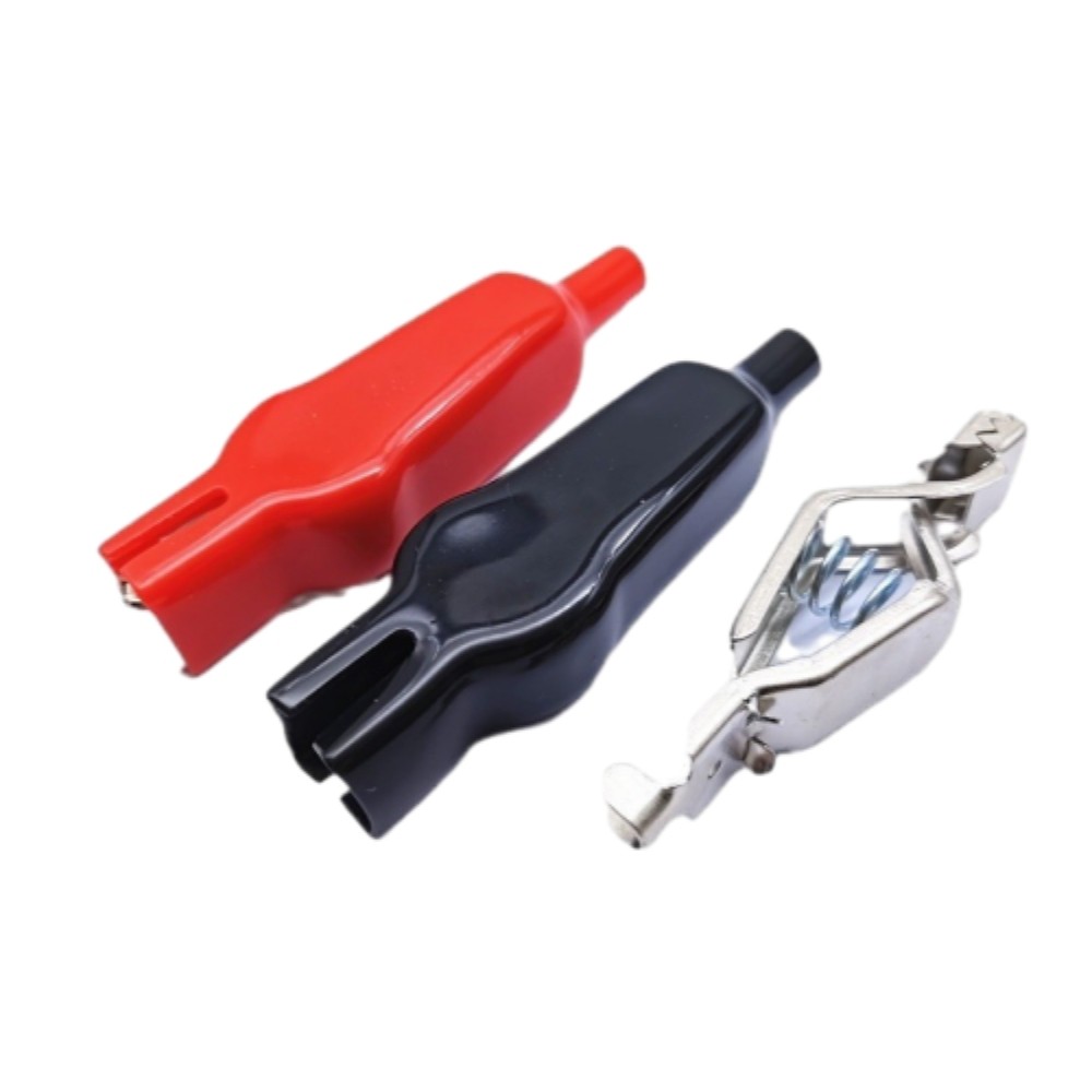 2PCS 20A Alligator Clips Experiment Spring Clamp 80mm Full Sheath ...