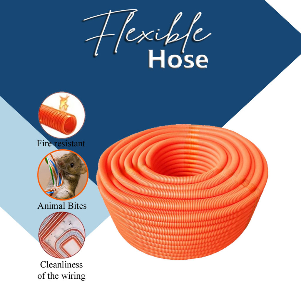ECOPIPE PVC Orange Flexible Hose 1/2 (Sold Per ROLL 50meters/100meters ...