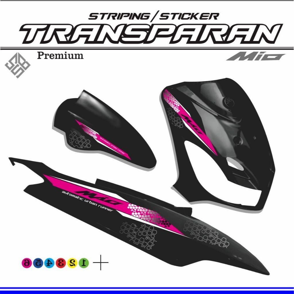 UV TRANSFER STRIPING TRANSPARENT STICKERS / YAMAHA MIO SPORTY OLD ...