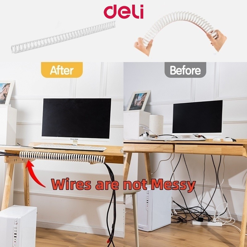 Deli 50cm Flexible Cable Winder Protector Cable Tube Cable Organizer ...
