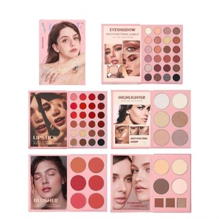 67 Color 5-page book Shimmer Matte Eye Shadow Lip Gloss Highlight Shape ...
